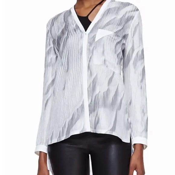 Helmut Lang | Tops | Helmut Lang Mars Print Silk Blouse Size Small ...